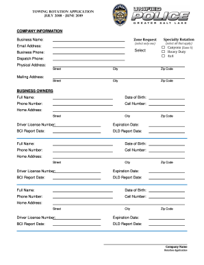 Fillable Online UNIFIED POLICE DEPARTMENT TOWING ROTATION AGREEMENT ...