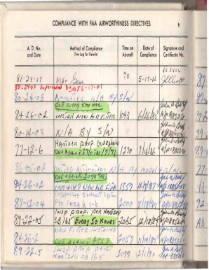 Fillable Online COMPLIANCE WITH FAA AIRWORTHINESS DIRECTIVES Fax Email ...