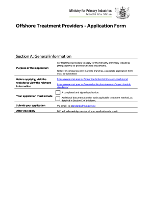 Fillable Online Offshore Treatment Providers - Application Form Fax ...