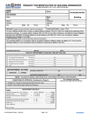 Fillable Online request for modification of building ordinances ...