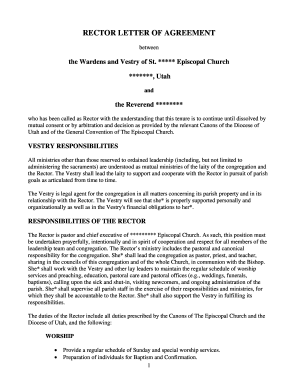 Fillable Online Rector Letter Agreement.doc Fax Email Print - pdfFiller
