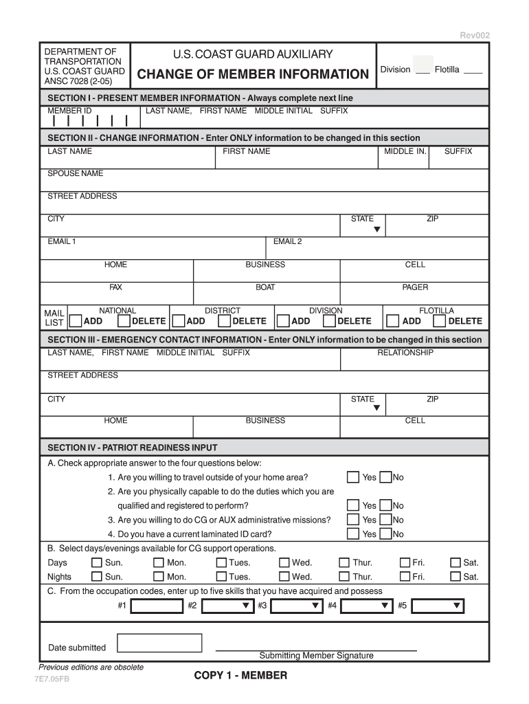 Fillable Online PDF Forms - Auxiliary Forms Warehouse - Coast Guard ...
