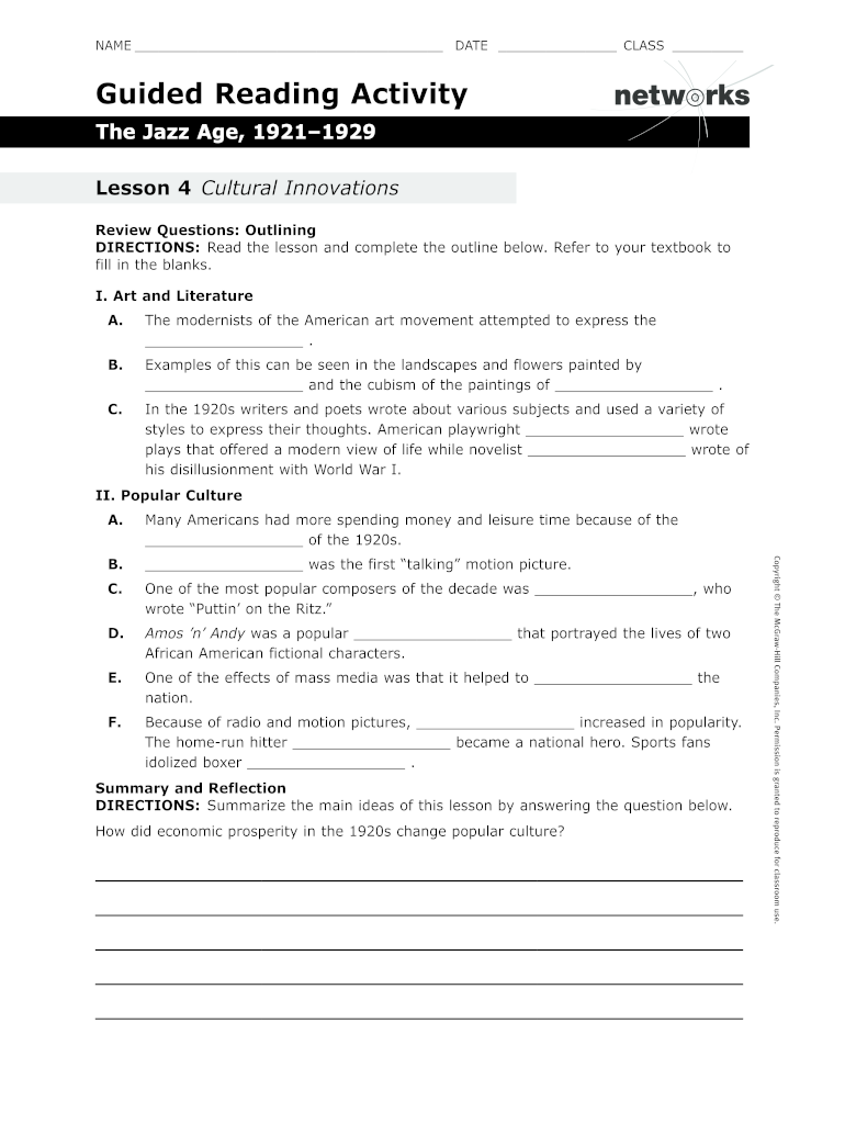Fillable Online Lesson 4 Cultural Innovations - Fill Online, Printable ...