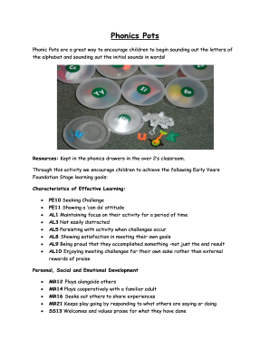 Fillable Online Phonics Pots - WordPress.com Fax Email Print - pdfFiller