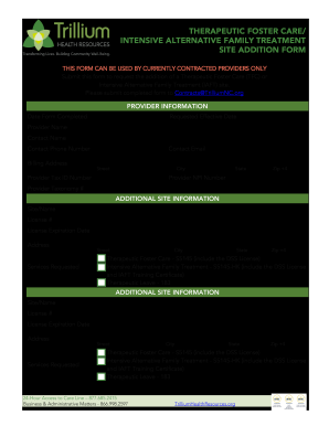 Fillable Online TFC/IAFT Addition Site Form - Trillium Health Resources ...