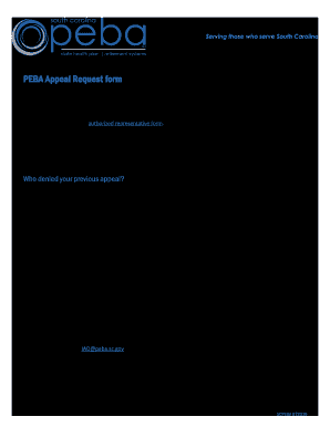 Fillable Online PEBA Appeal Request form - SC.gov Fax Email Print ...