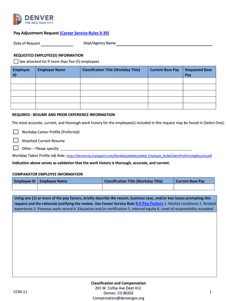 Fillable Online Pay Adjustment Request Form Fax Email Print - pdfFiller