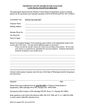 Fillable Online Board of Equalization Forms - Thurston County Fax Email ...