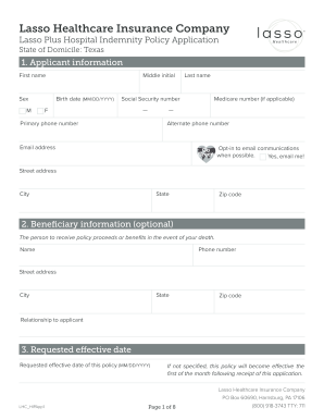 Fillable Online Lasso Healthcare Insurance Company Fax Email Print ...