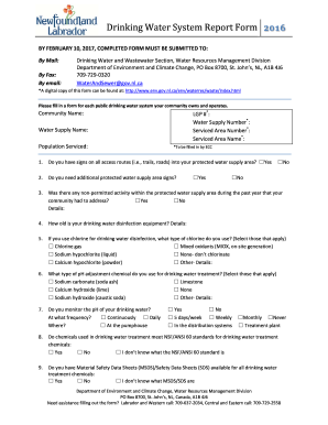 Fillable Online Drinking Water System Report Form Fax Email Print ...