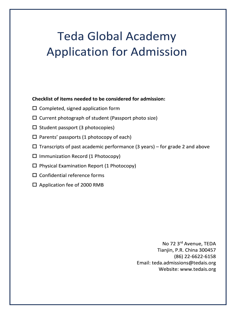 Fillable Online Teda Global Academy Fax Email Print - pdfFiller