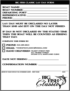 Fillable Online LAY DAY FORM Fax Email Print - pdfFiller