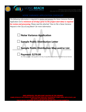 Fillable Online Noise Variance Application Sample Public Distribution ...