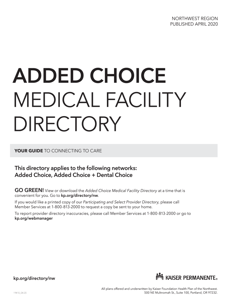 Kaiser Permanente Added Choice - Fill Online, Printable, Fillable ...