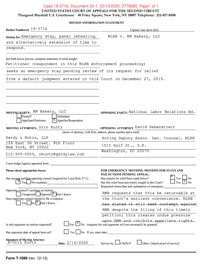 Fillable Online Docket Number(s): 19-3716 Fax Email Print - pdfFiller