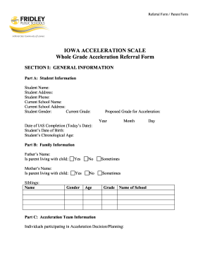 Fillable Online 599F Whole Grade Student Acceleration Form Fax Email ...