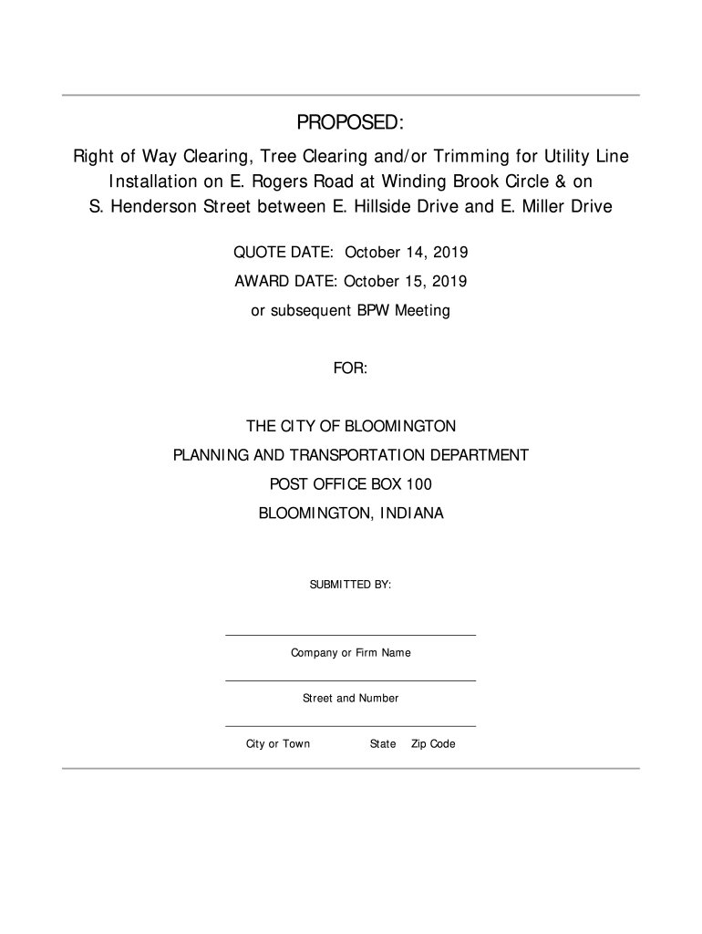 Fillable Online Right of Way Clearing, Tree Clearing and/or Trimming ...