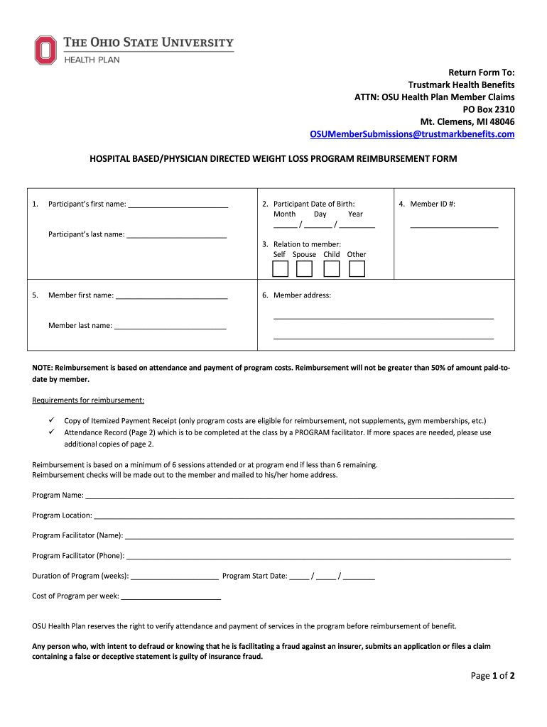 Trustmark Osu - Fill Online, Printable, Fillable, Blank | pdfFiller