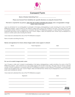 Fillable Online Consent Form - Utah PTA Fax Email Print - pdfFiller
