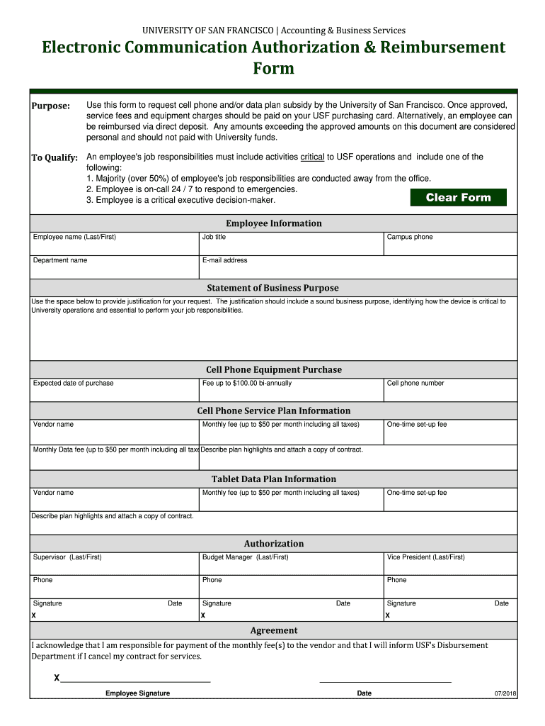 Fillable Online Electronic Communication Authorization & Reimbursement ...