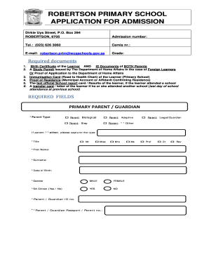 Fillable Online WCED APPLICATION FOR ADMISSION 2020 - ENGLISH (1) Fax ...