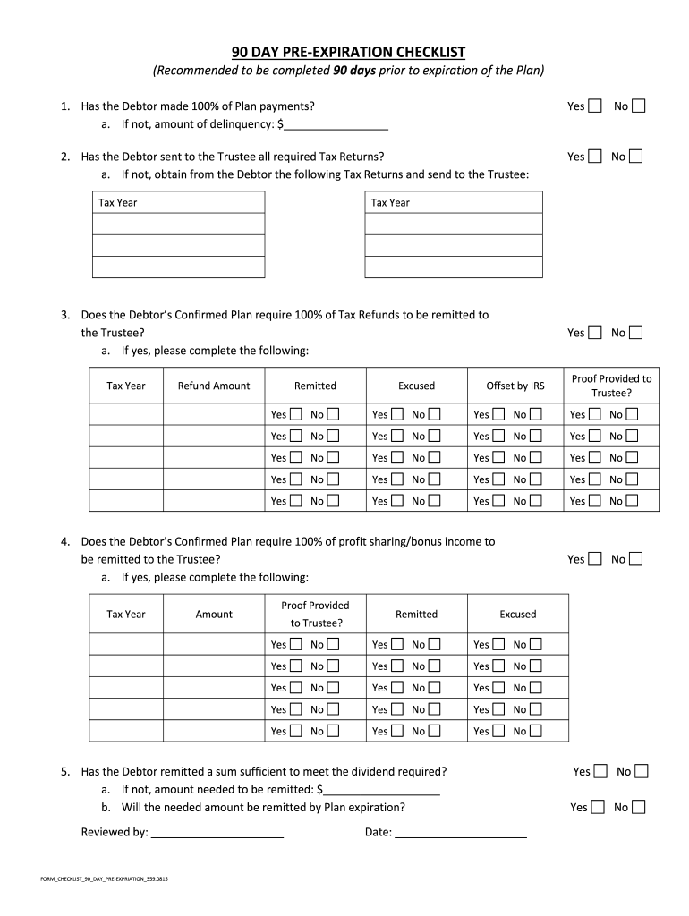 Fillable Online 90-Day Checklist for Moving to the United ...