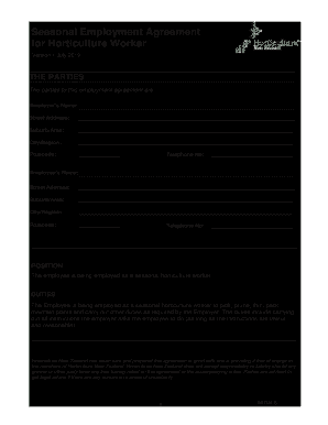 Fillable Online Seasonal Employment Agreement Fax Email Print - pdfFiller