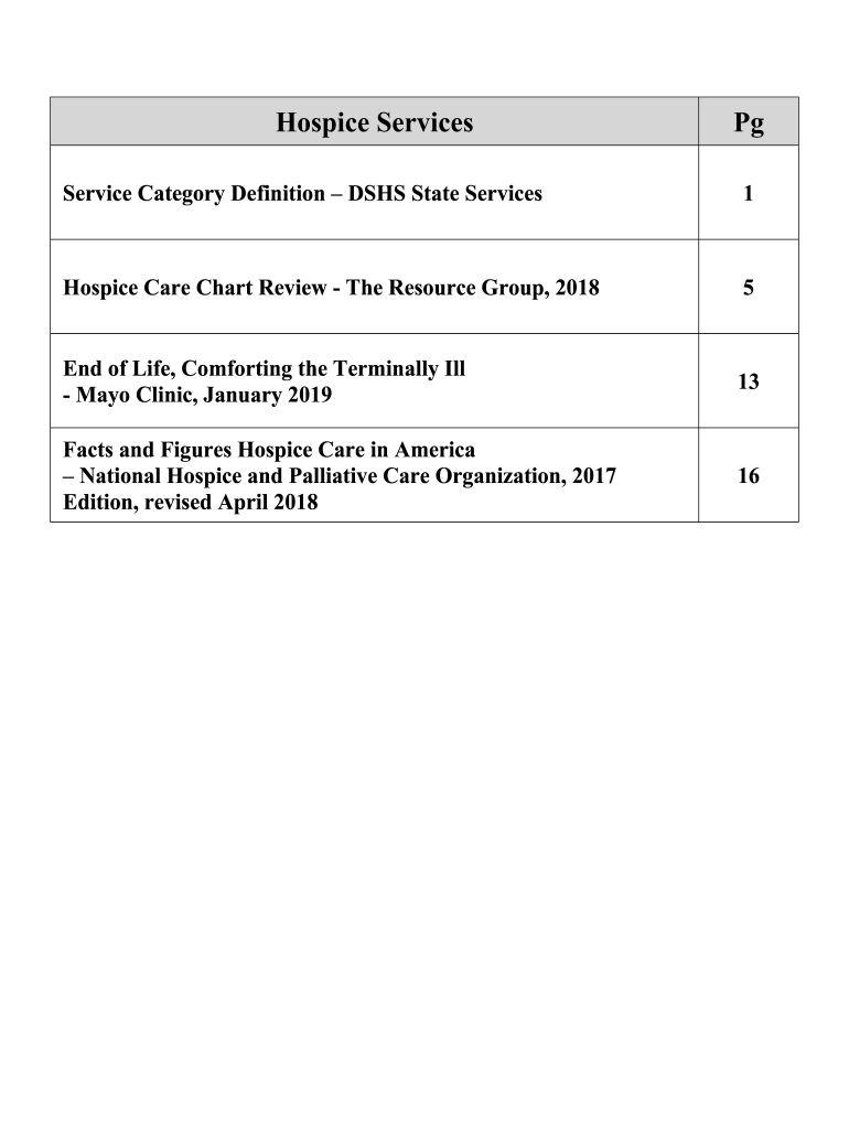 Fillable Online Hospice Care Chart Review - The Resource Group, 2018 ...