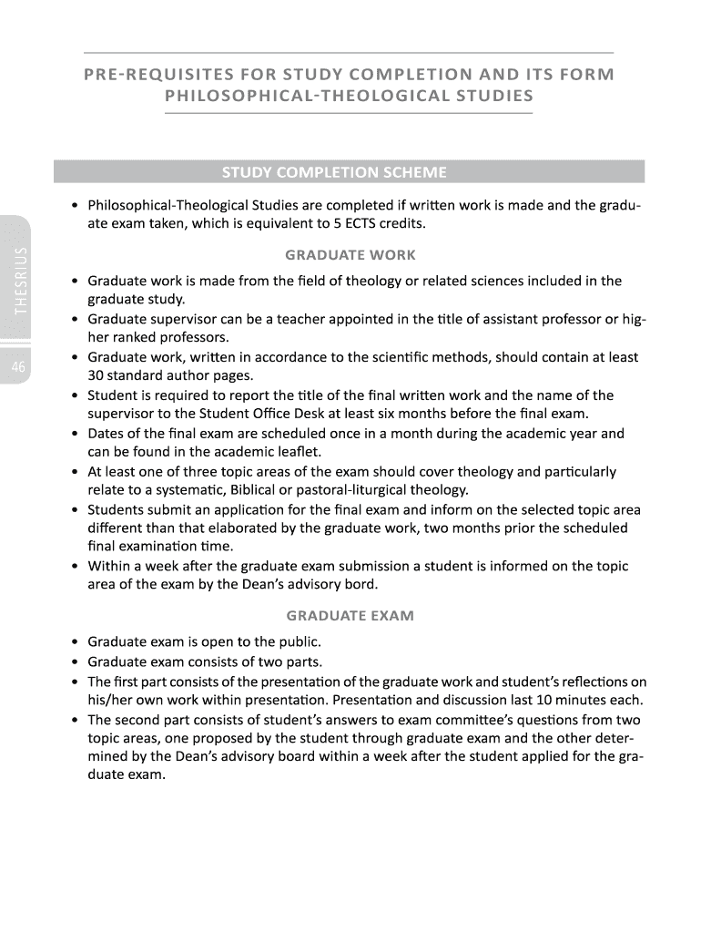 Fillable Online PRE-REQUISITES FOR STUDY COMPLETION AND ITS FORM Fax ...