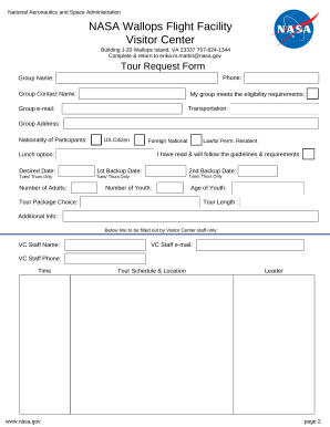 Fillable Online Copy of Tour Reservation form Fax Email Print - pdfFiller