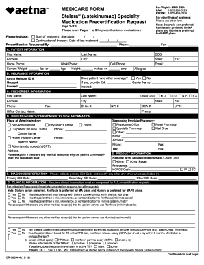 Fillable Online Aetna - MEDICARE FORM - () Injectable Medication ...