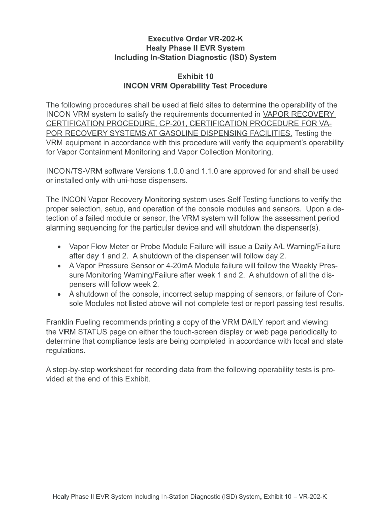 Fillable Online Healy Phase II EVR System Including In-Station ...