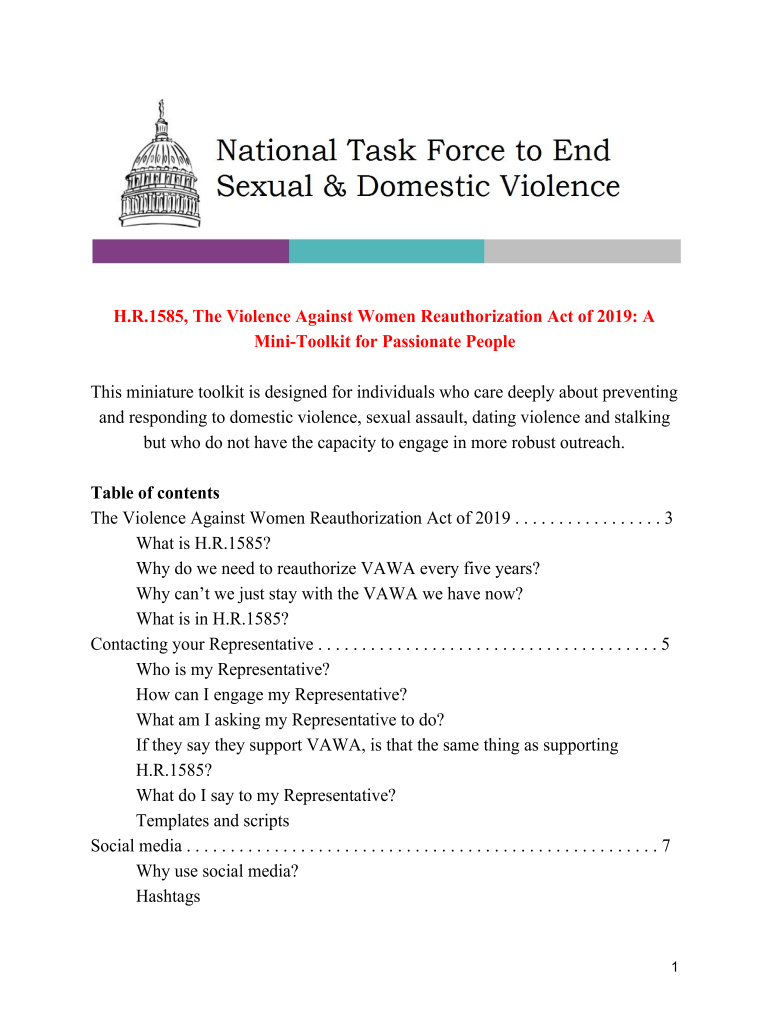 Fillable Online 1585, The Violence Against Women Reauthorization Act of ...