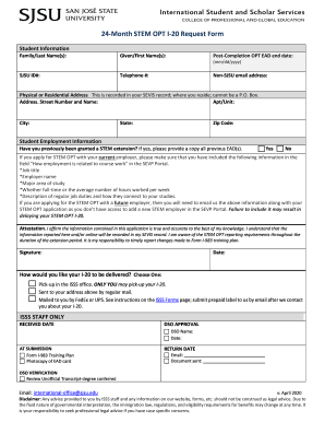 Fillable Online 24-MONTH STEM Optional Practical Training (STEM OPT) Fax Email Print - pdfFiller