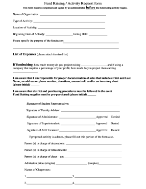 Fillable Online Fund Raising / Activity request form Fax Email Print ...