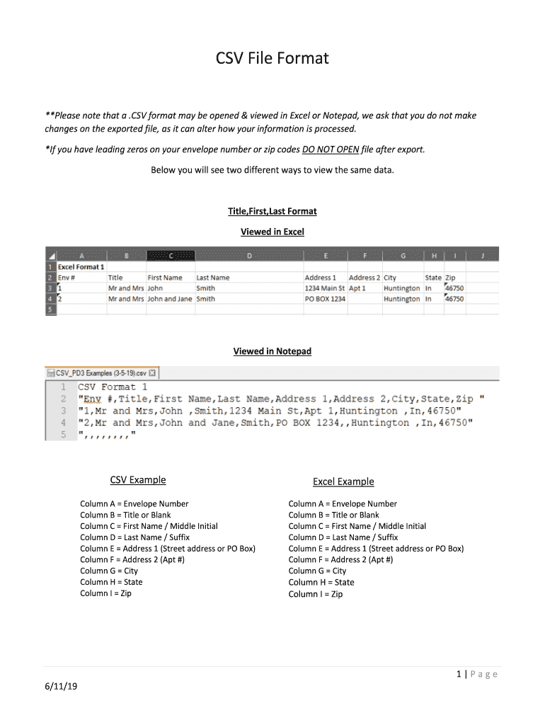 Fillable Online Convert CSV to Excel: open or import CSV files into ...