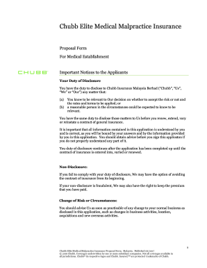 Fillable Online Medical Malpractice Insurance Proposal Form for ...