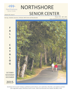 Fillable Online Northshore Senior Center, 10201 East Riverside Drive ...