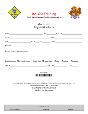 Fillable Online BALOO Training - Doubleknot Fax Email Print - pdfFiller