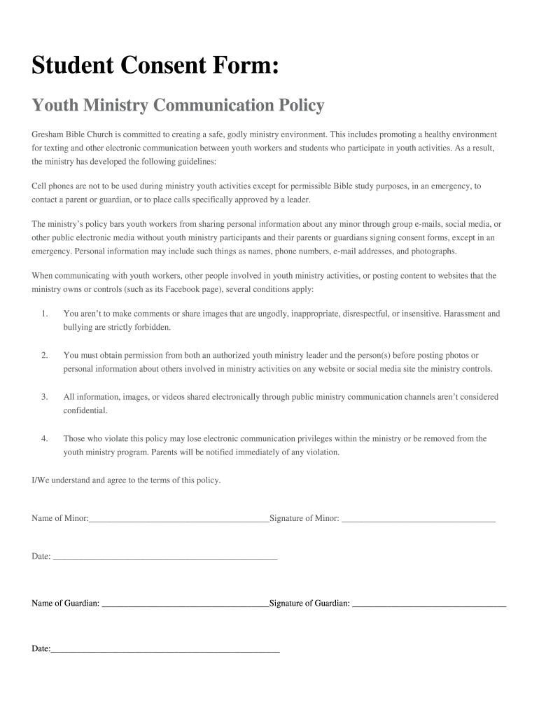 Fillable Online Student Consent Form: Fax Email Print - pdfFiller