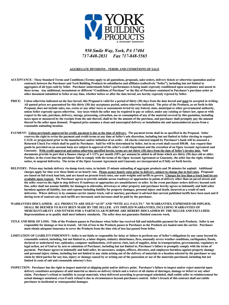 Fillable Online 5 Sample Estimate Terms and Conditions for Your Small ...