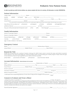 Fillable Online Pediatric New Patient Form Fax Email Print - pdfFiller