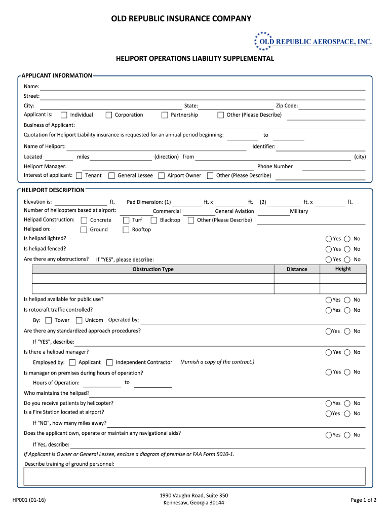 Fillable Online Find & Submit Your Aviation Insurance Application Forms ...