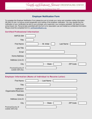 Fillable Online To complete this Employer Notification Form please be ...
