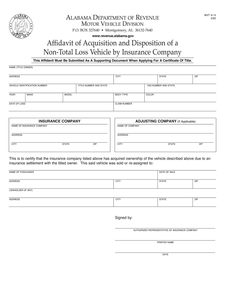 Fillable Online Repossessed Motor Vehicle Affidavit and Disposition of ... Fax Email Print ...