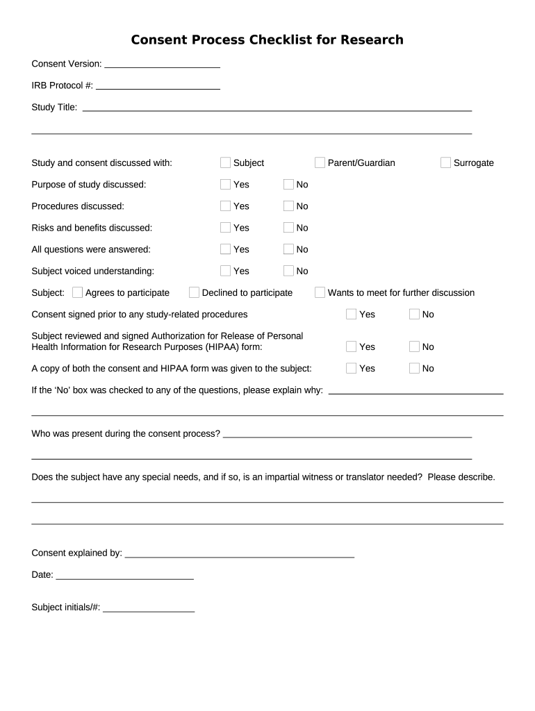 INED CONSENT CHECK SHEET Doc Template | pdfFiller