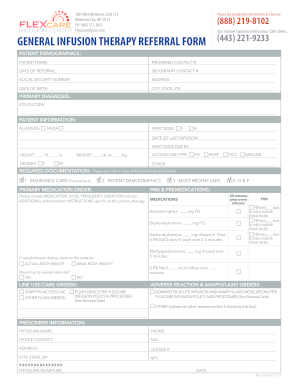 Fillable Online General Infusion Therapy Form Updated Fax Email Print ...