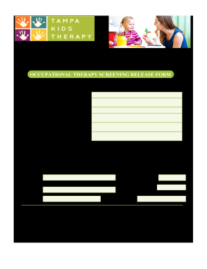 Fillable Online OCCUPATIONAL THERAPY SCREENING RELEASE FORM Fax Email ...
