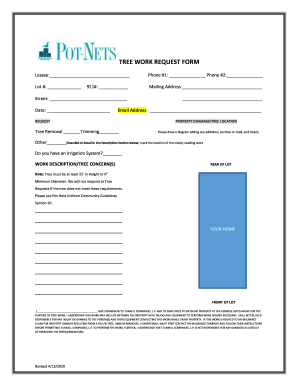 Fillable Online TREE WORK REQUEST FORM Fax Email Print - pdfFiller