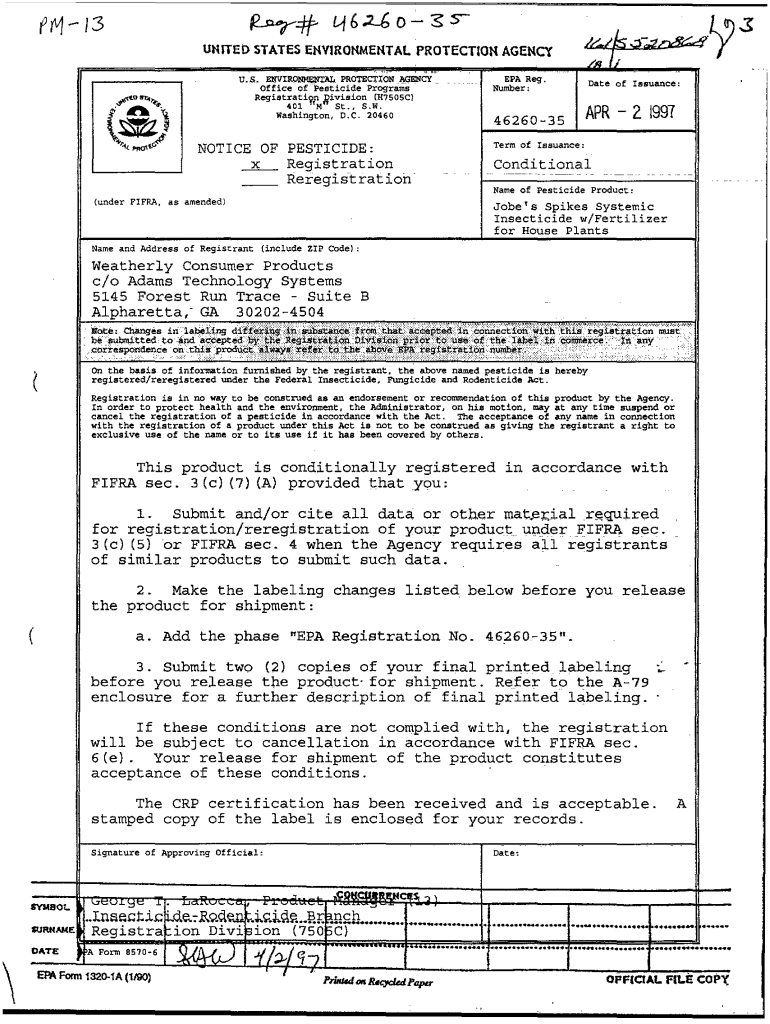 Fillable Online U.S. EPA, Pesticide Product Label, JOBE'S SPIKES ...